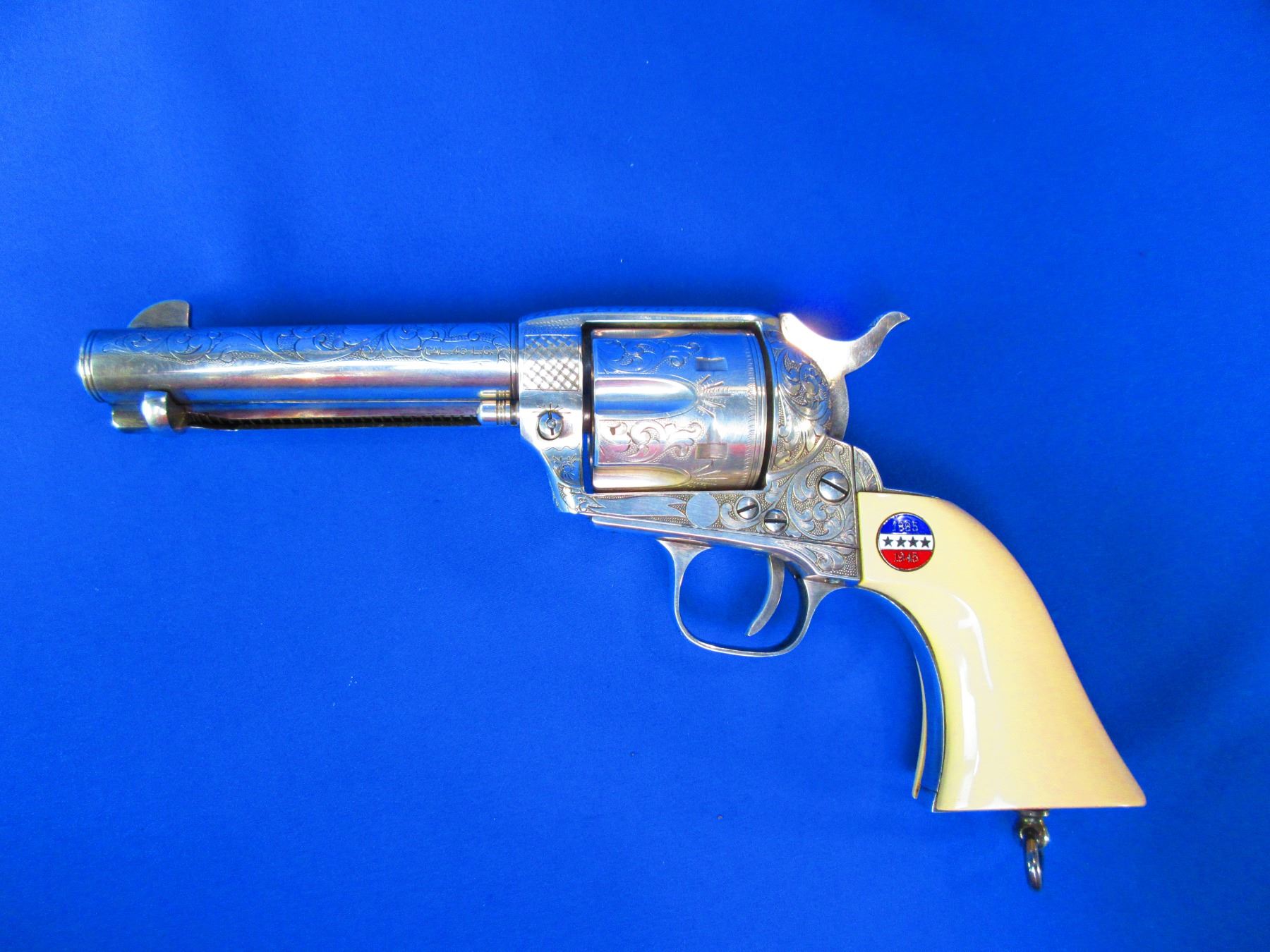 Uberti Model 1873 Engraved Stainless Revolver- .45 LC- 4.75" Barrel ...