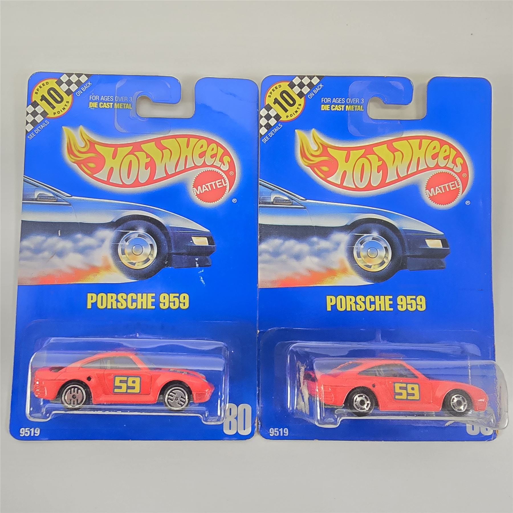 Hot Wheels Porsche 959 Blue Card Pair