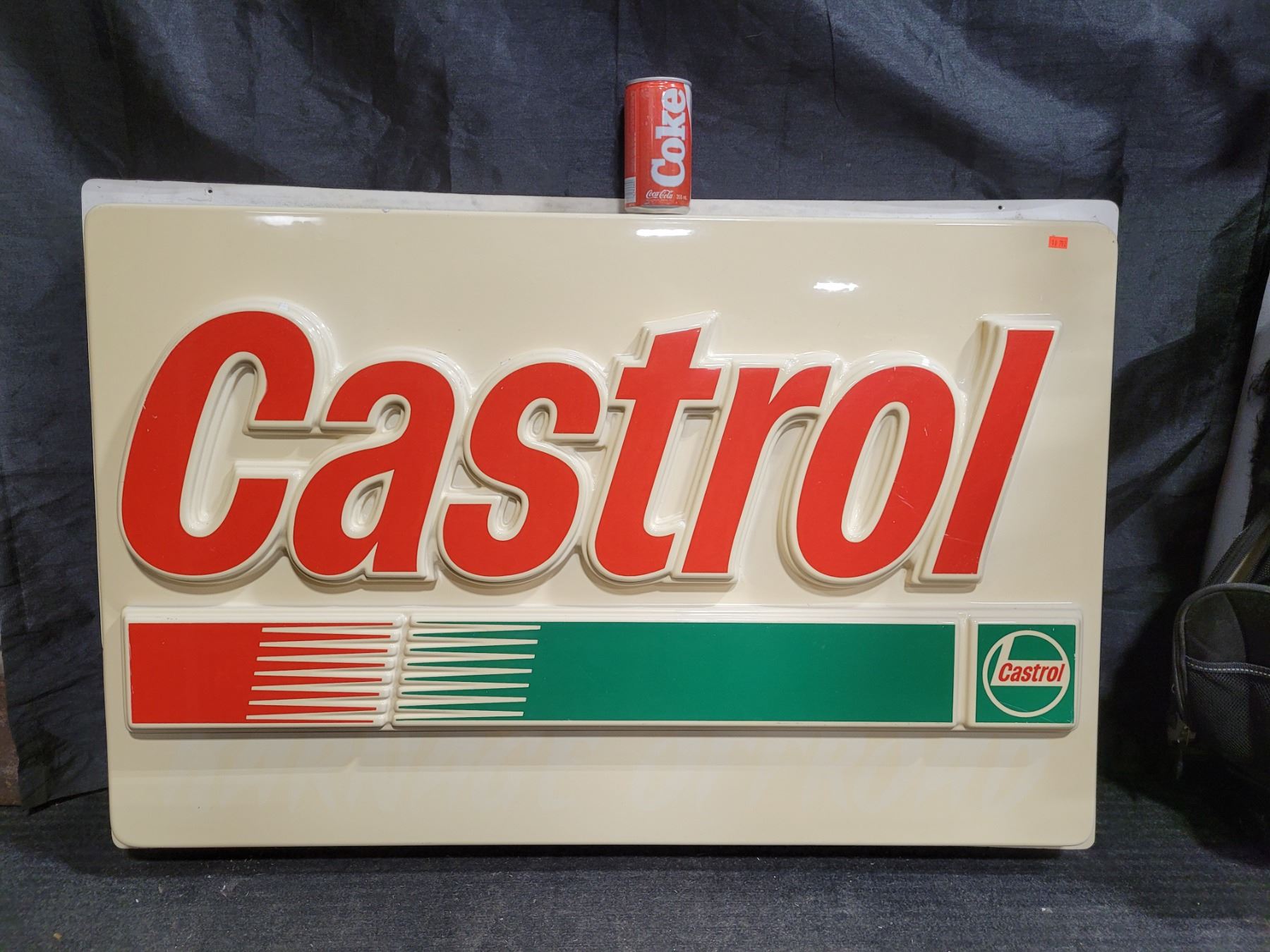Large Vintage Embossed Plastic Castrol Advertising Sign