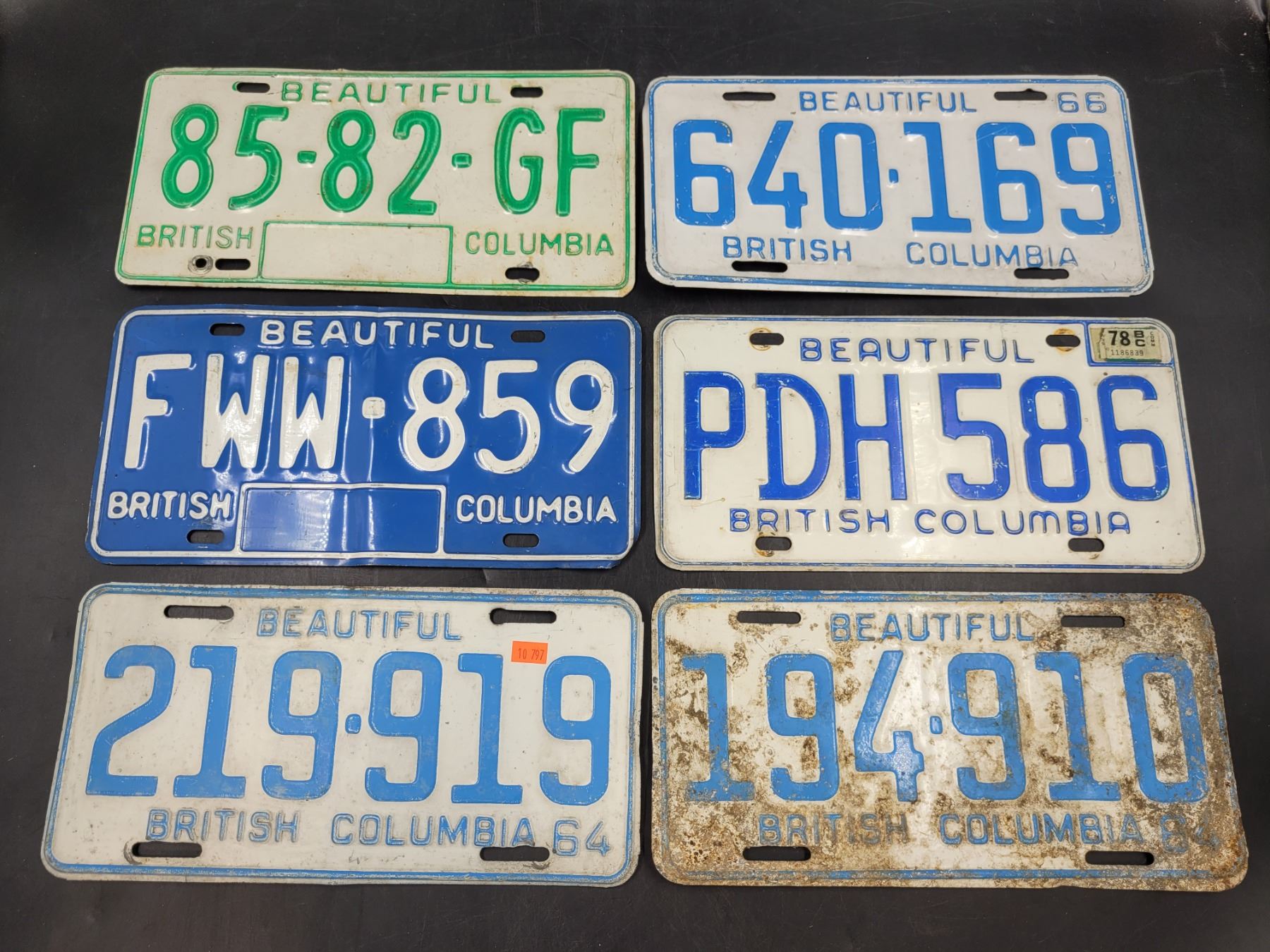 Vintage British Columbia License Plates