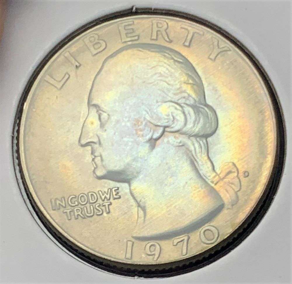 Absolutely Stunning! 1970-D Rainbow Toned Washington Quarter