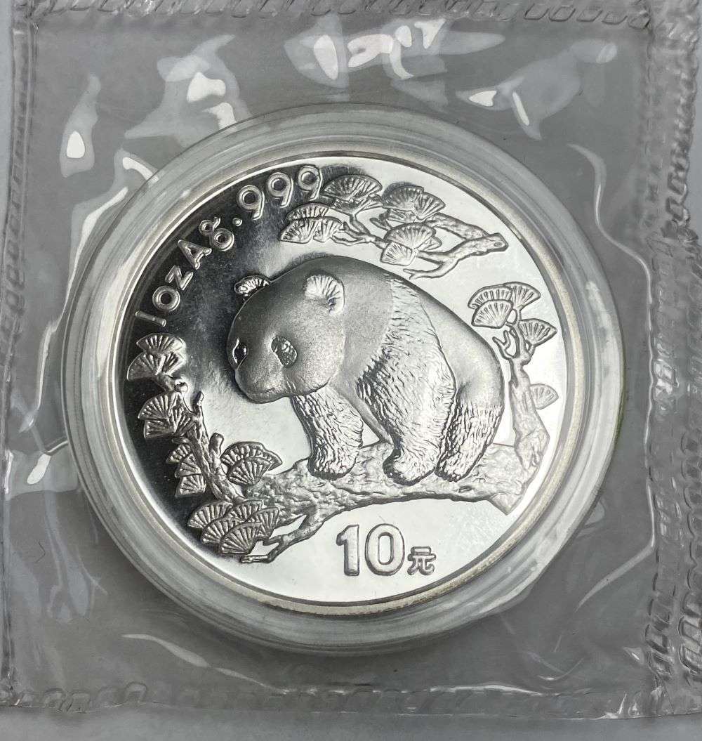 Very Rare Back Date 1997 Chinese Panda Proof 1 ozt .999 Silver