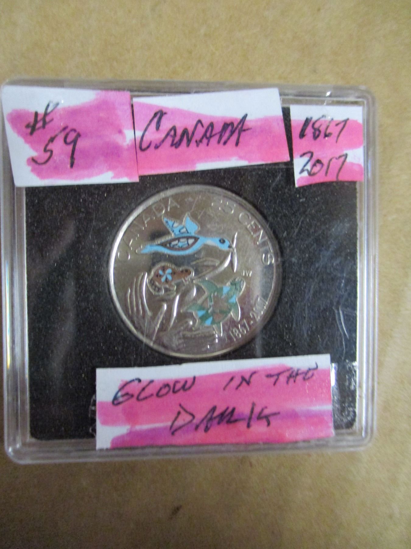 1867 - 2017 GLOW IN THE DARK CANADA BIRD SERIES QUARTER
