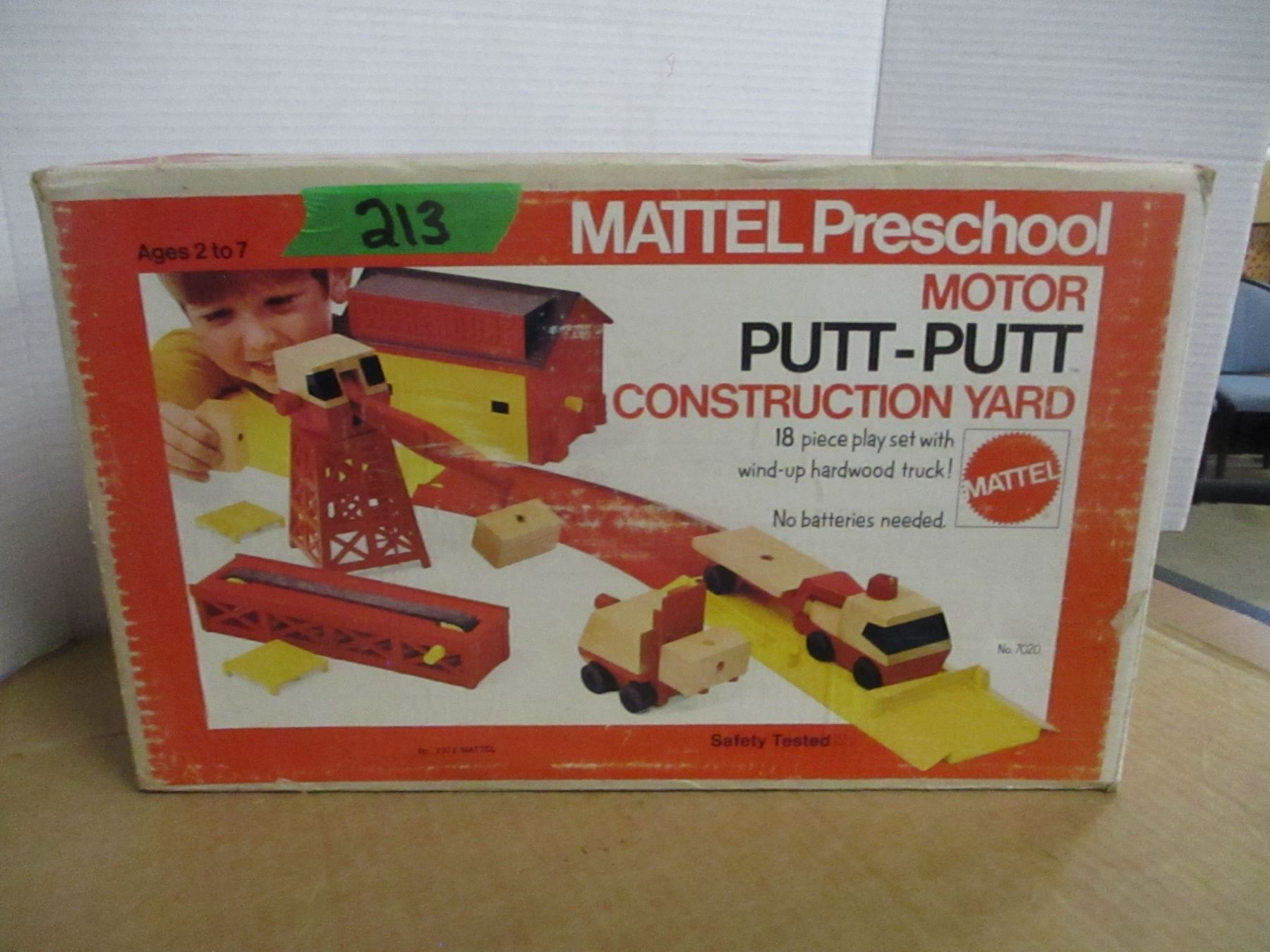 MATTEL PRESCHOOL MOTOR PUTT PUTT CONSTRUCTION YARD TOY SET IN ORIGINAL BOX