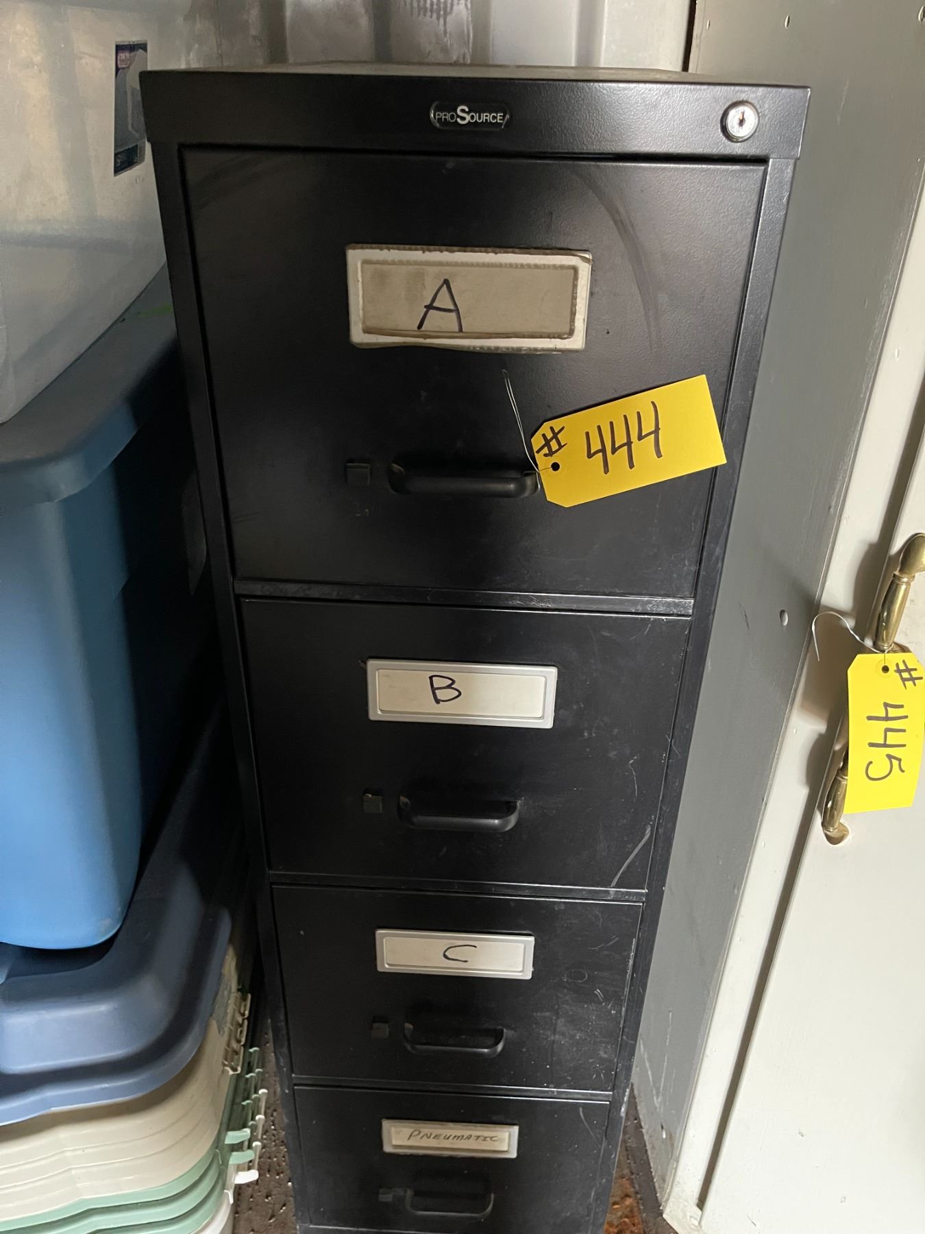 PROSOURCE Four drawer filing cabinet & files