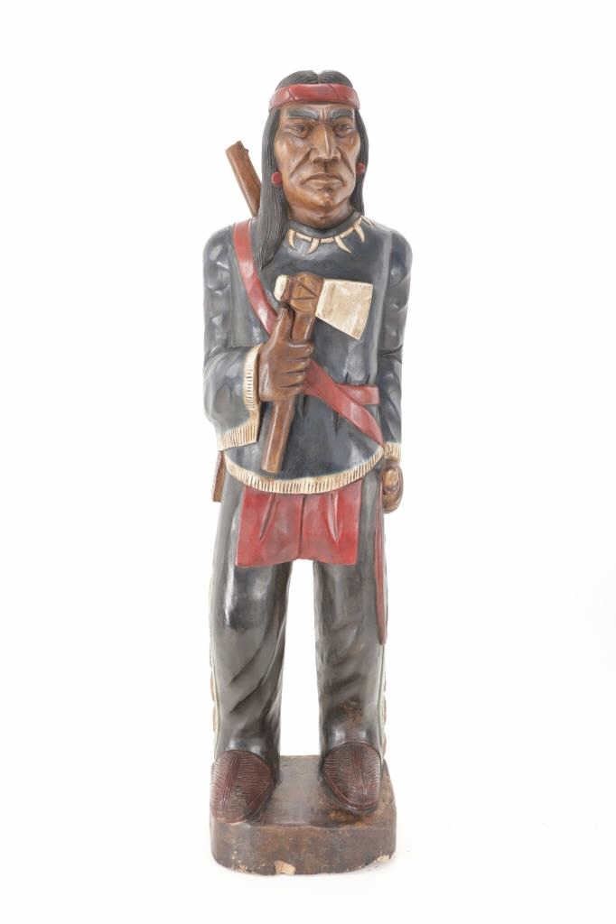 Large Cigar Store Indian Wood Carving Life Sized