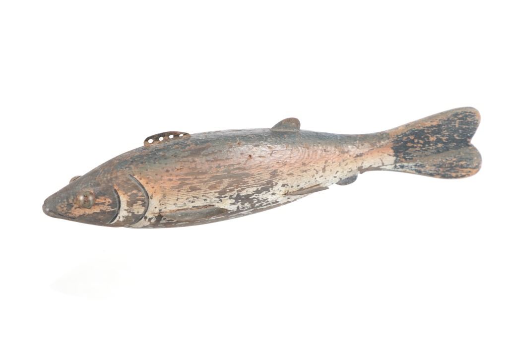 1930-50s Hand Carved Wood Trout Fishing Decoy
