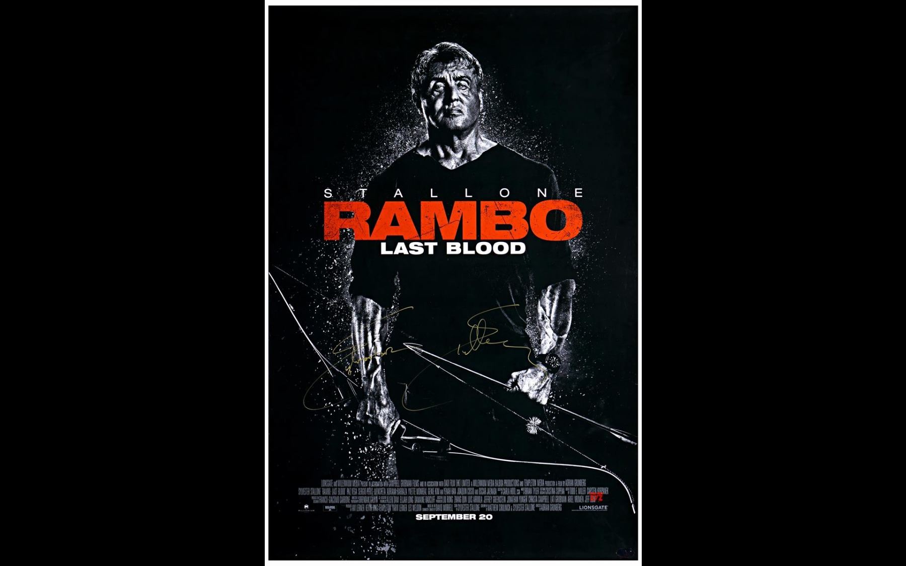 RAMBO: LAST BLOOD - One Sheet (27" x 40") Signed by Sylvester Stallone ...
