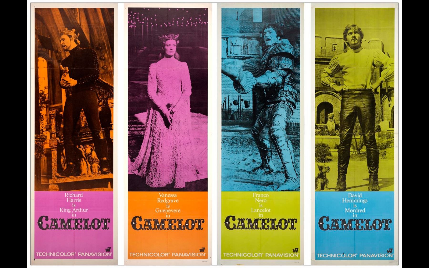 CAMELOT - Set of 4 Door Panel Posters (20" x 60"); Very Fine- Folded