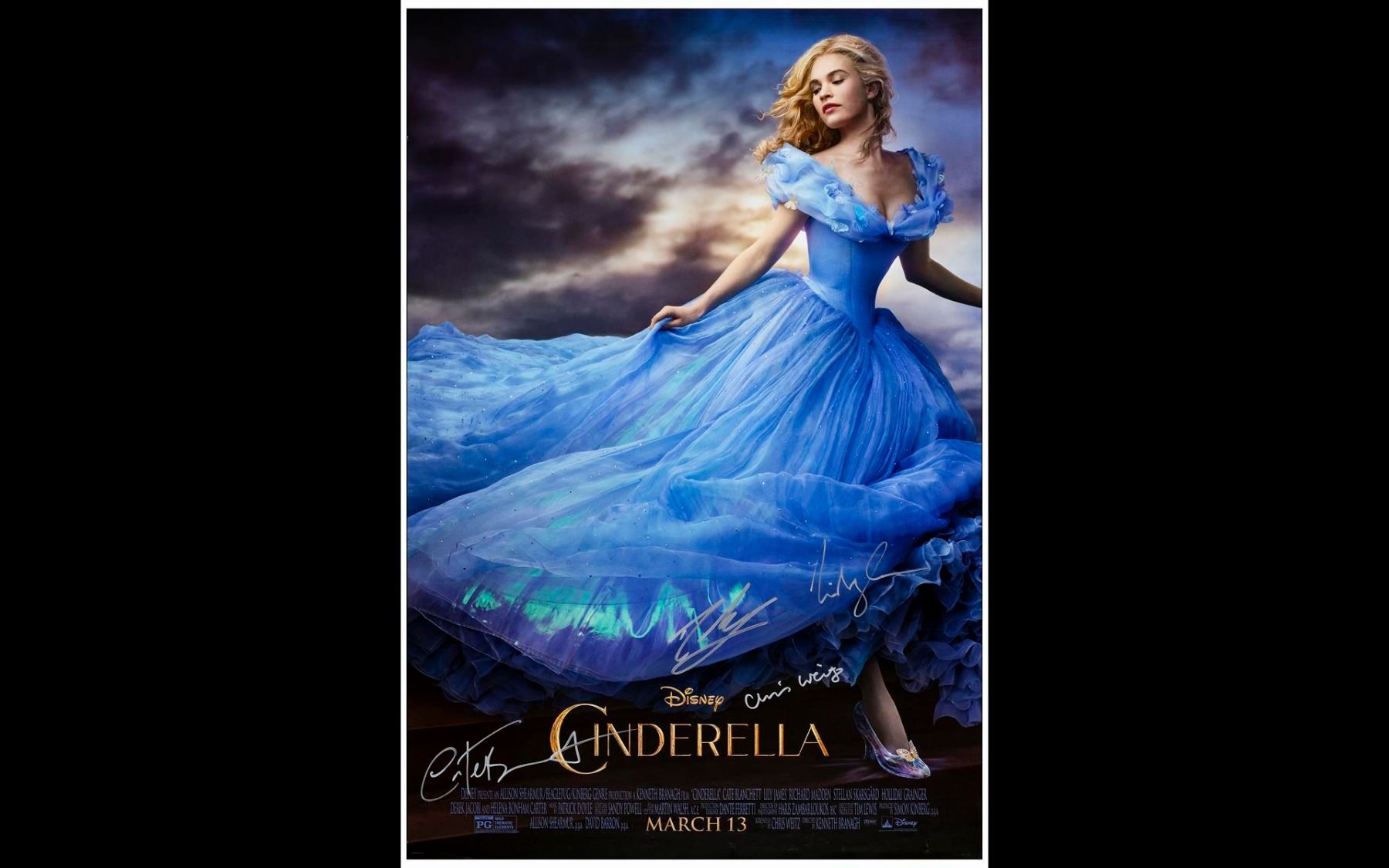 CINDERELLA - One Sheet (27" x 40") Signed by Lily James, Cate Blanchett ...