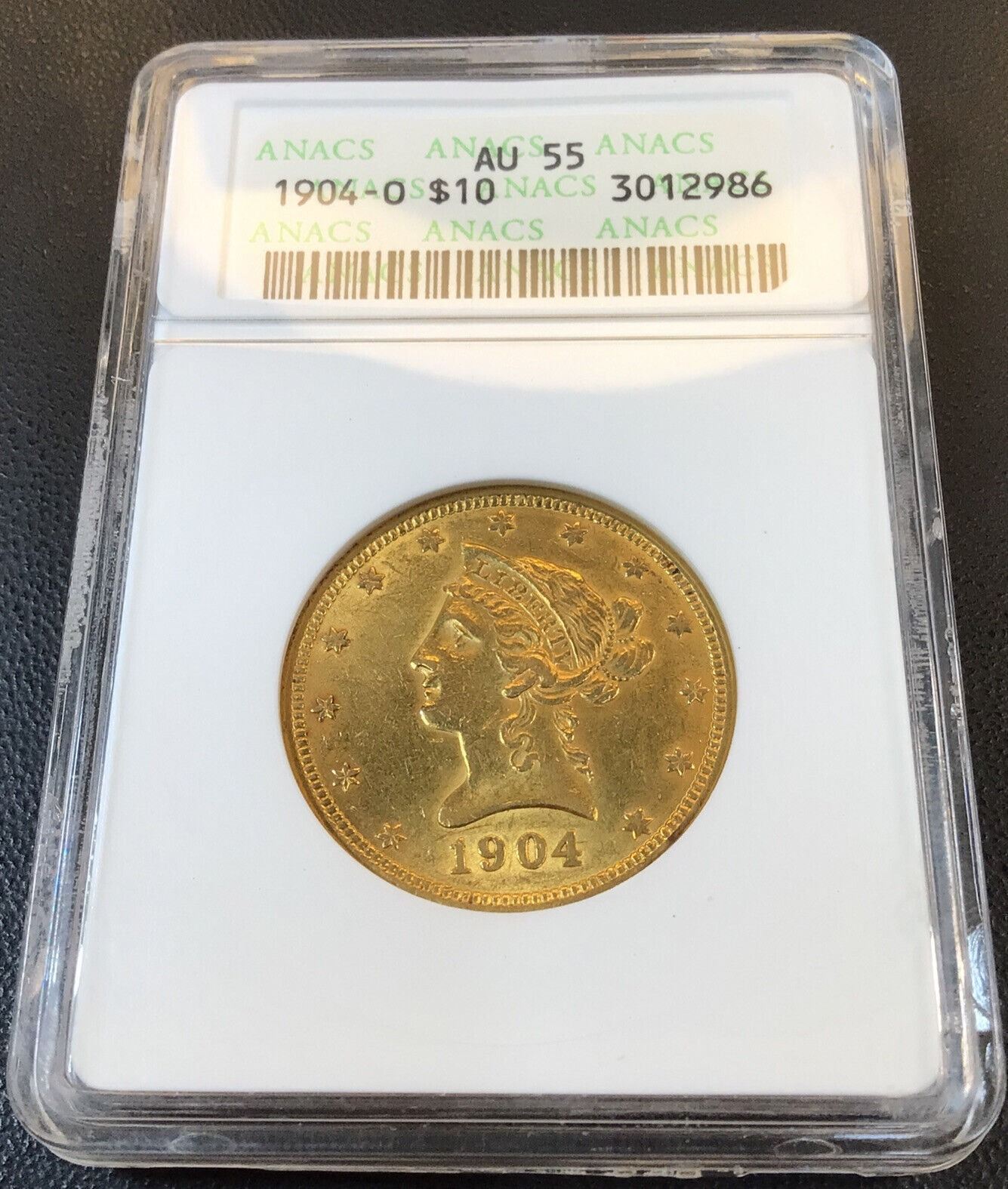 1904-O $10 Liberty Gold Eagle AU55 OVER 100 YEAR OLD GOLD COIN