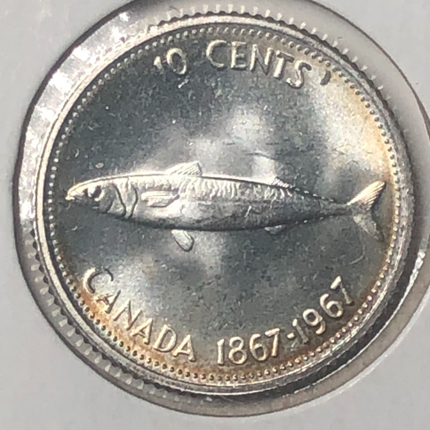 Canadian .10 Cent Dime 1967 Choice UNC