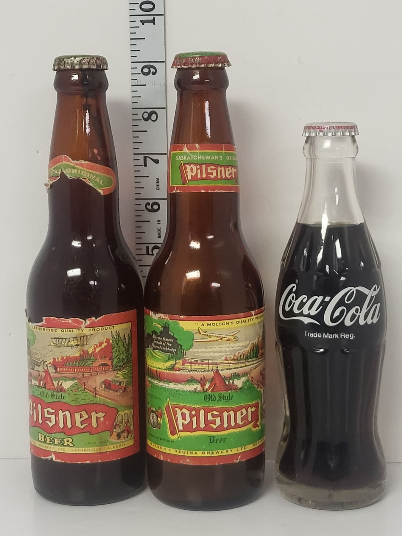 Vintage Bootle Lot - 1960S Pilsner, One Bottle Full, One Empty And One ...