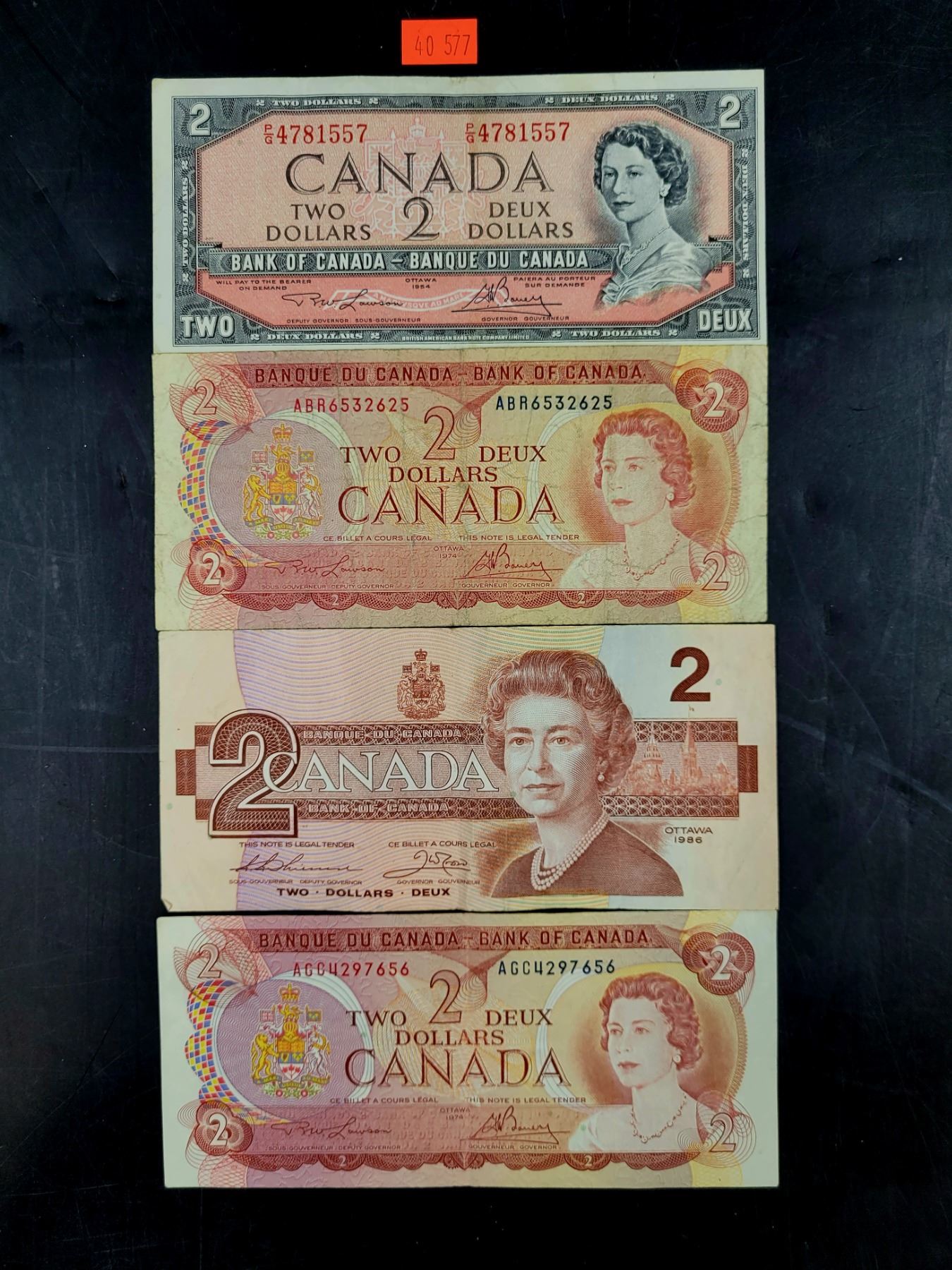 Vintage Canadian 2 Dollar Bills