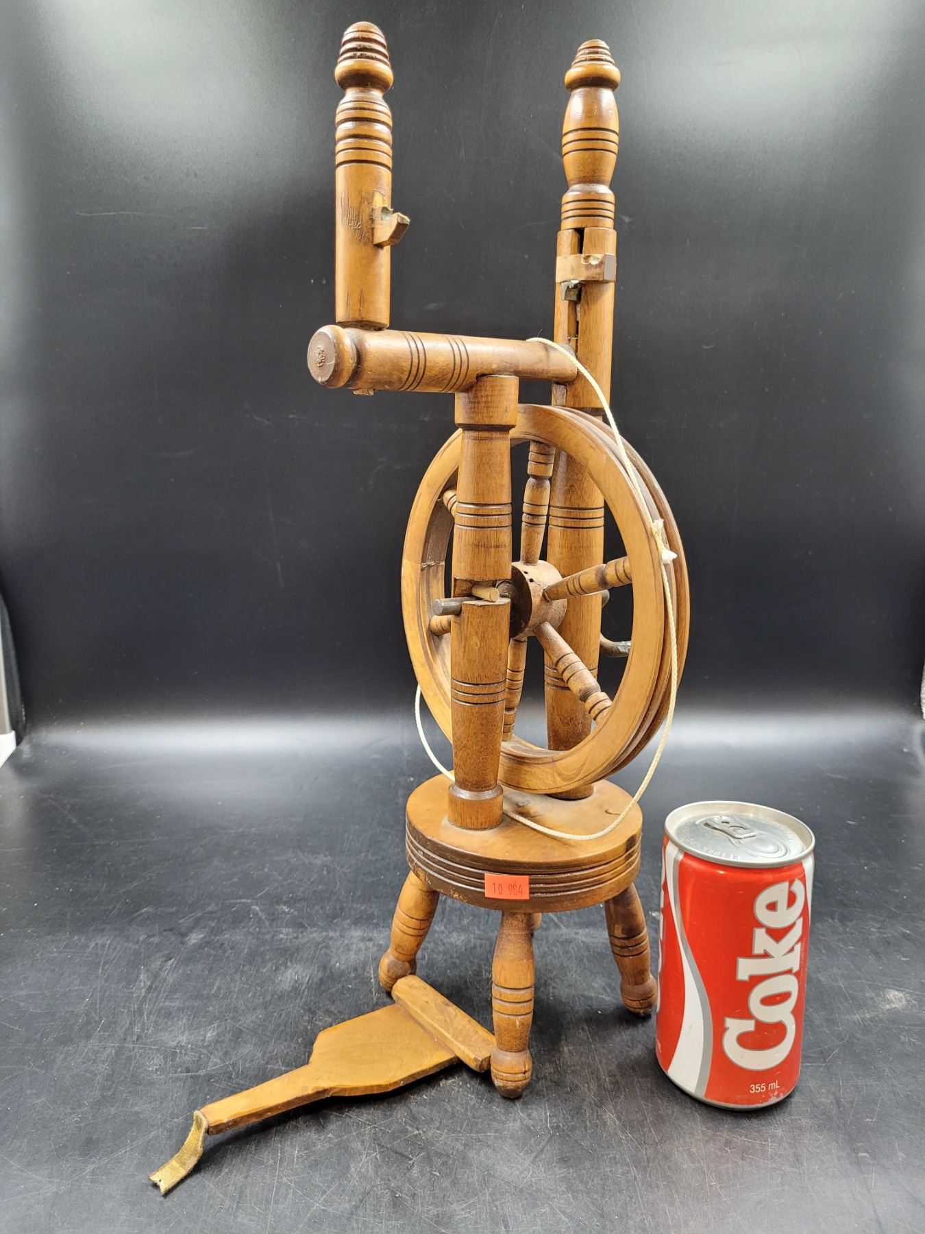 Vintage Wooden Spinning Wheel Castle