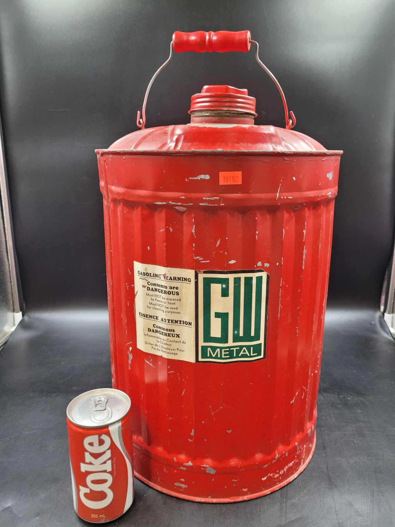Vintage GW Metal Gasoline Can