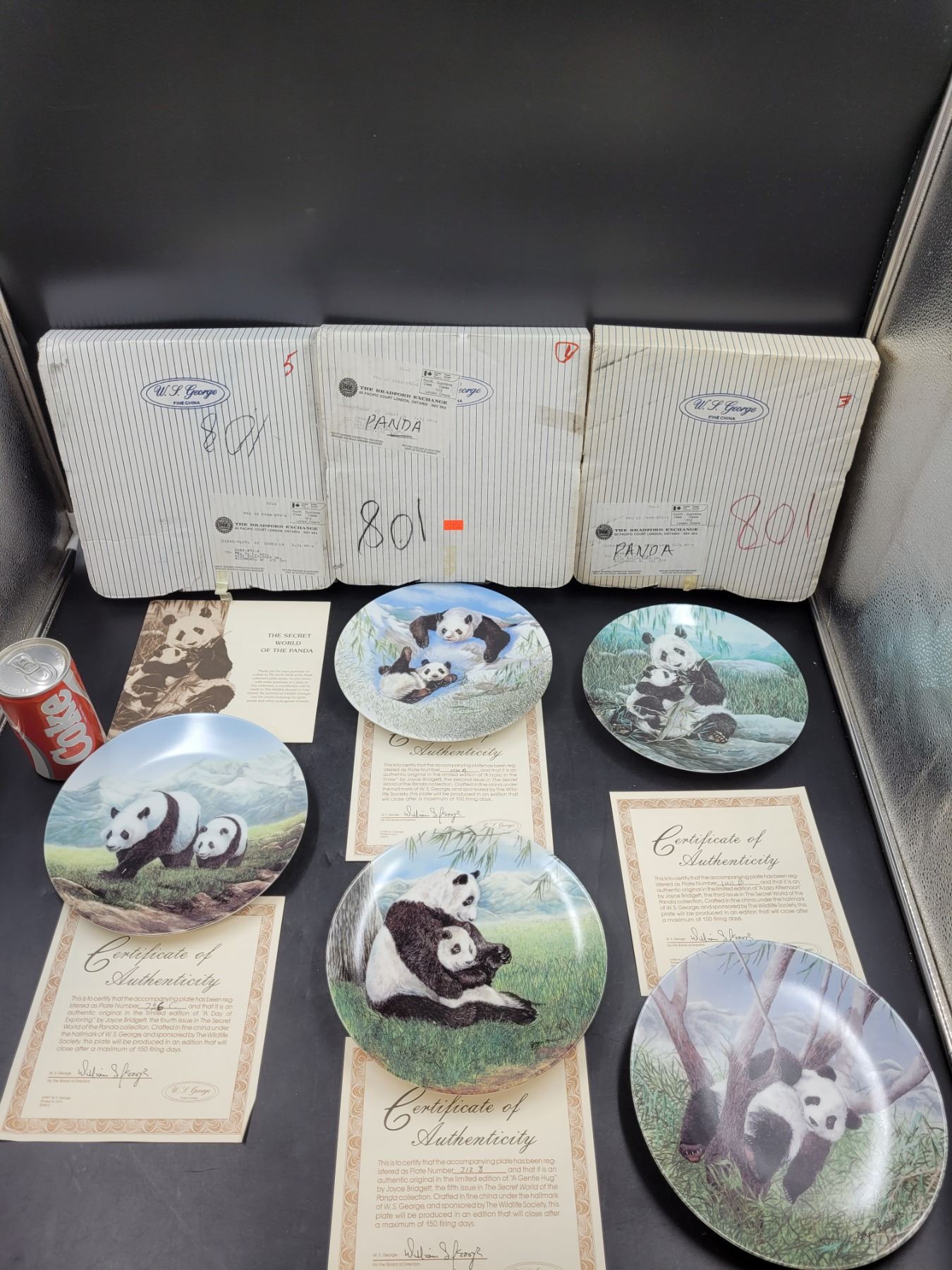 Vintage W.S George Fine China Panda Collectors Plates w/ Certificates ...