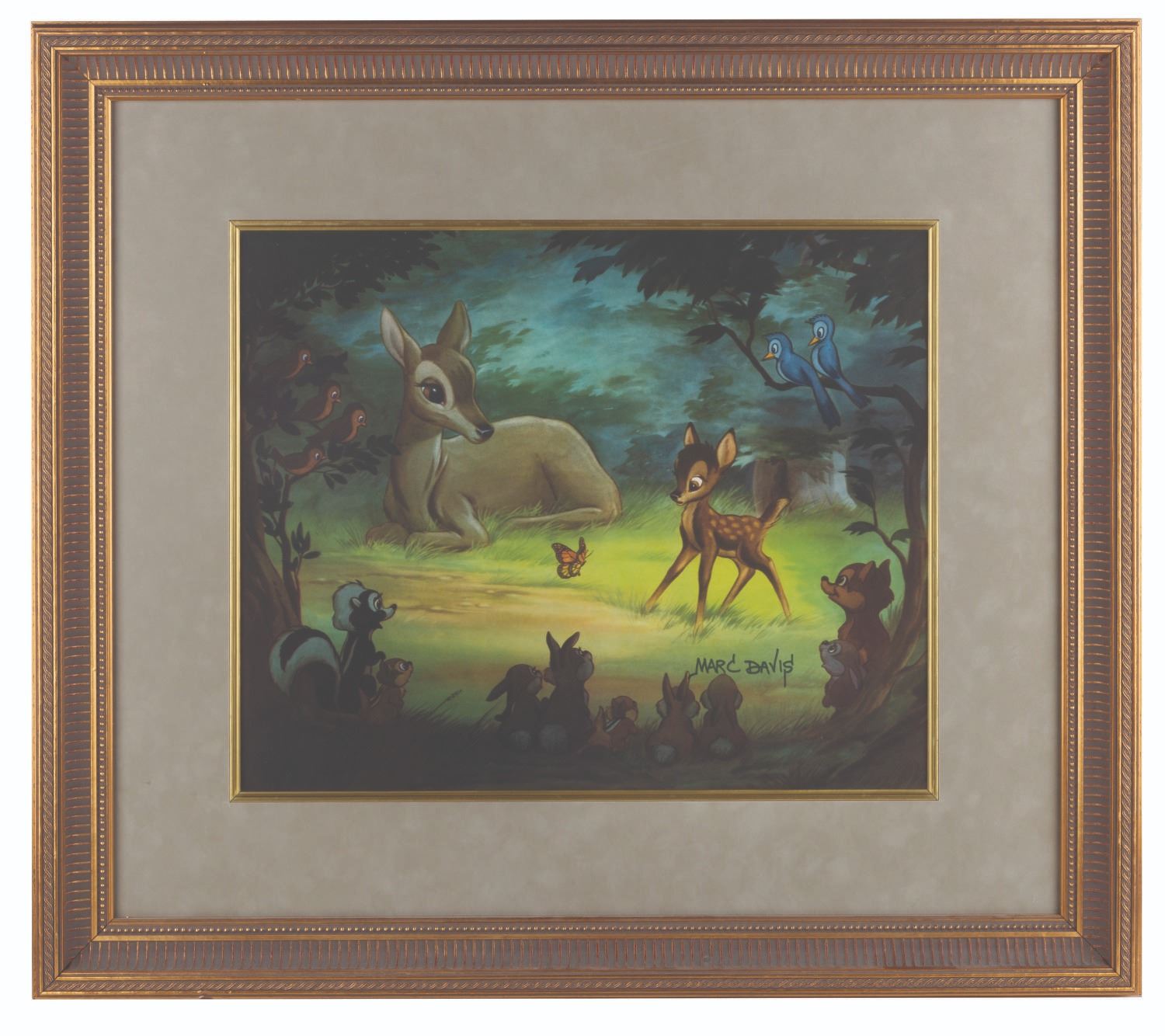 Bambi Meets His Forest Friends Marc Davis Signed Litho.