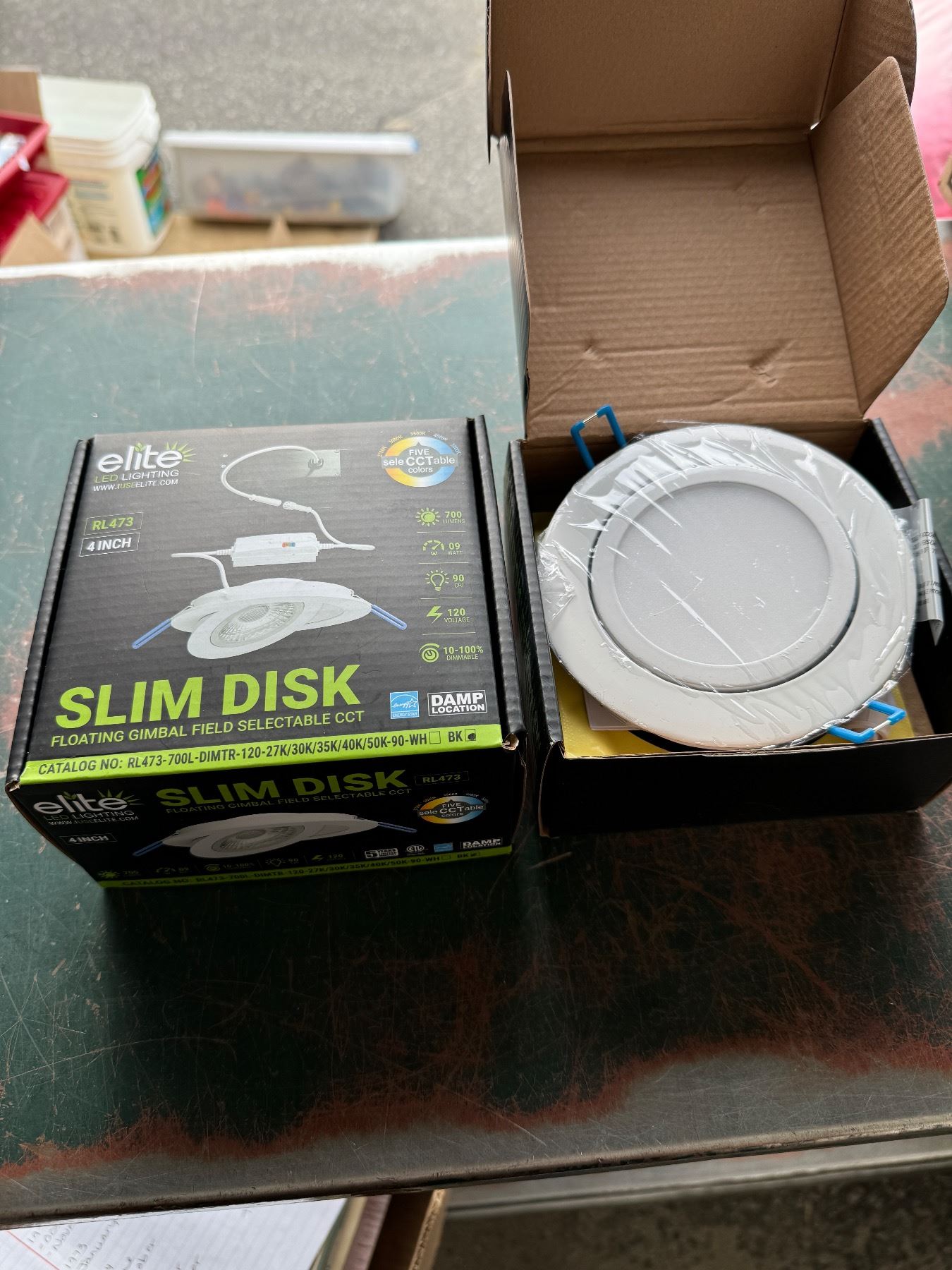 Slim disk, floating gimbal field, select all CCT LED lighting