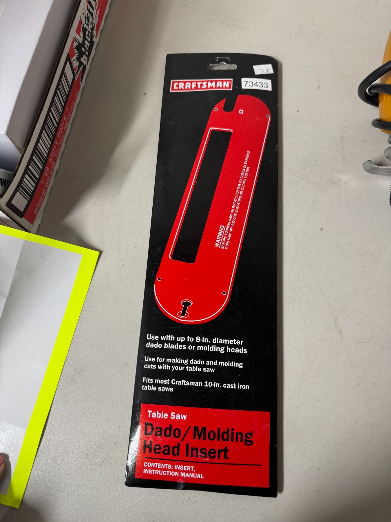 Craftsman tablesaw dado/molding head insert