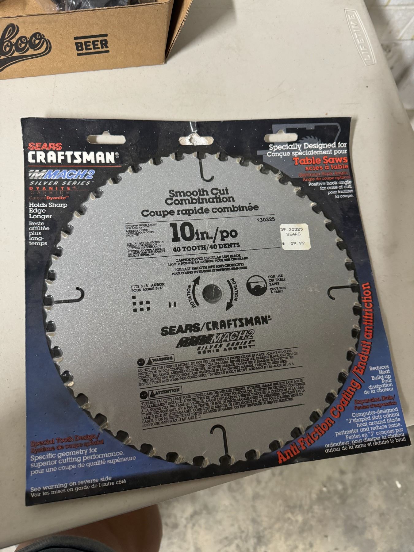 Craftsman 10 inch smooth, cut combination blade