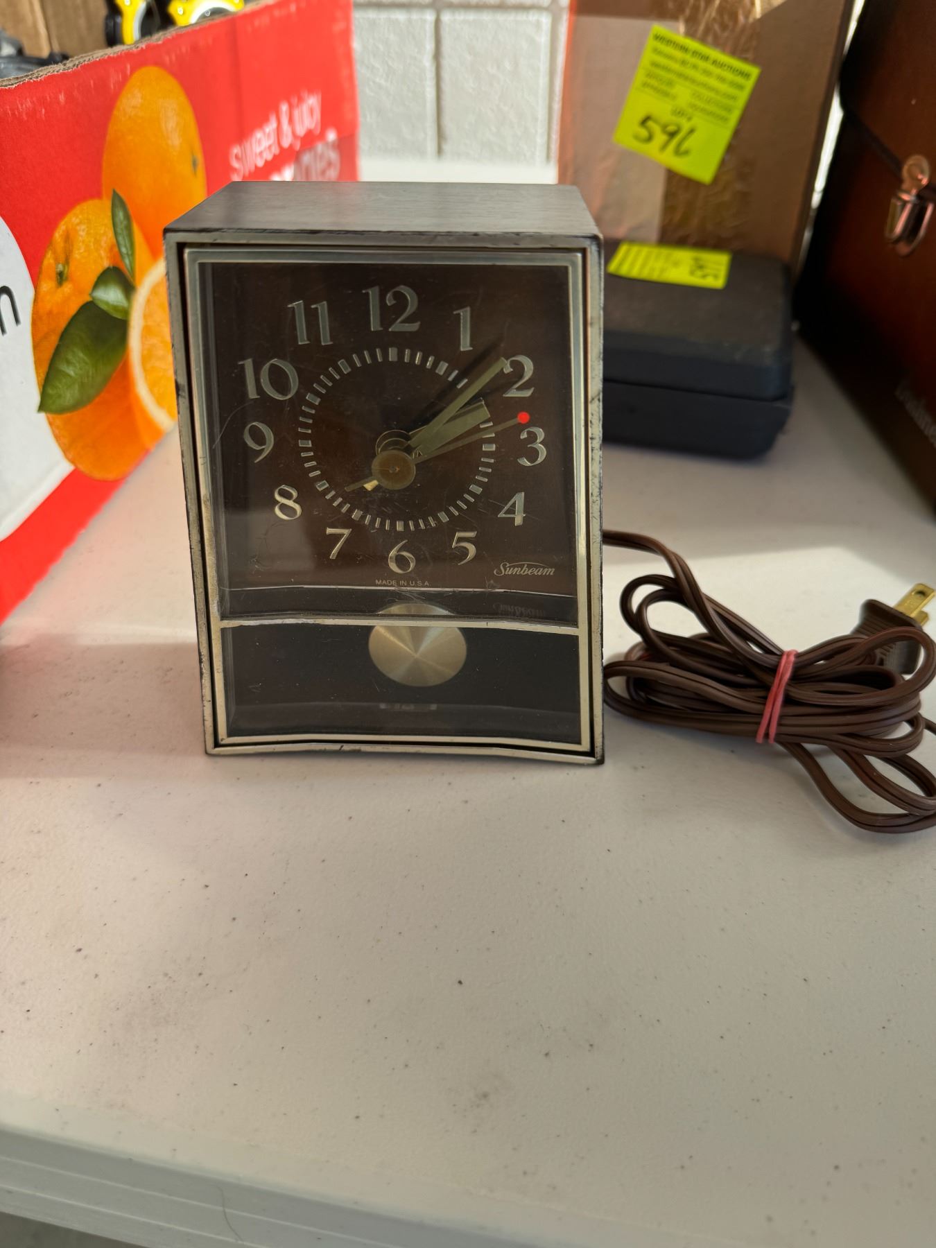 Vintage sunbeam electric alarm clock