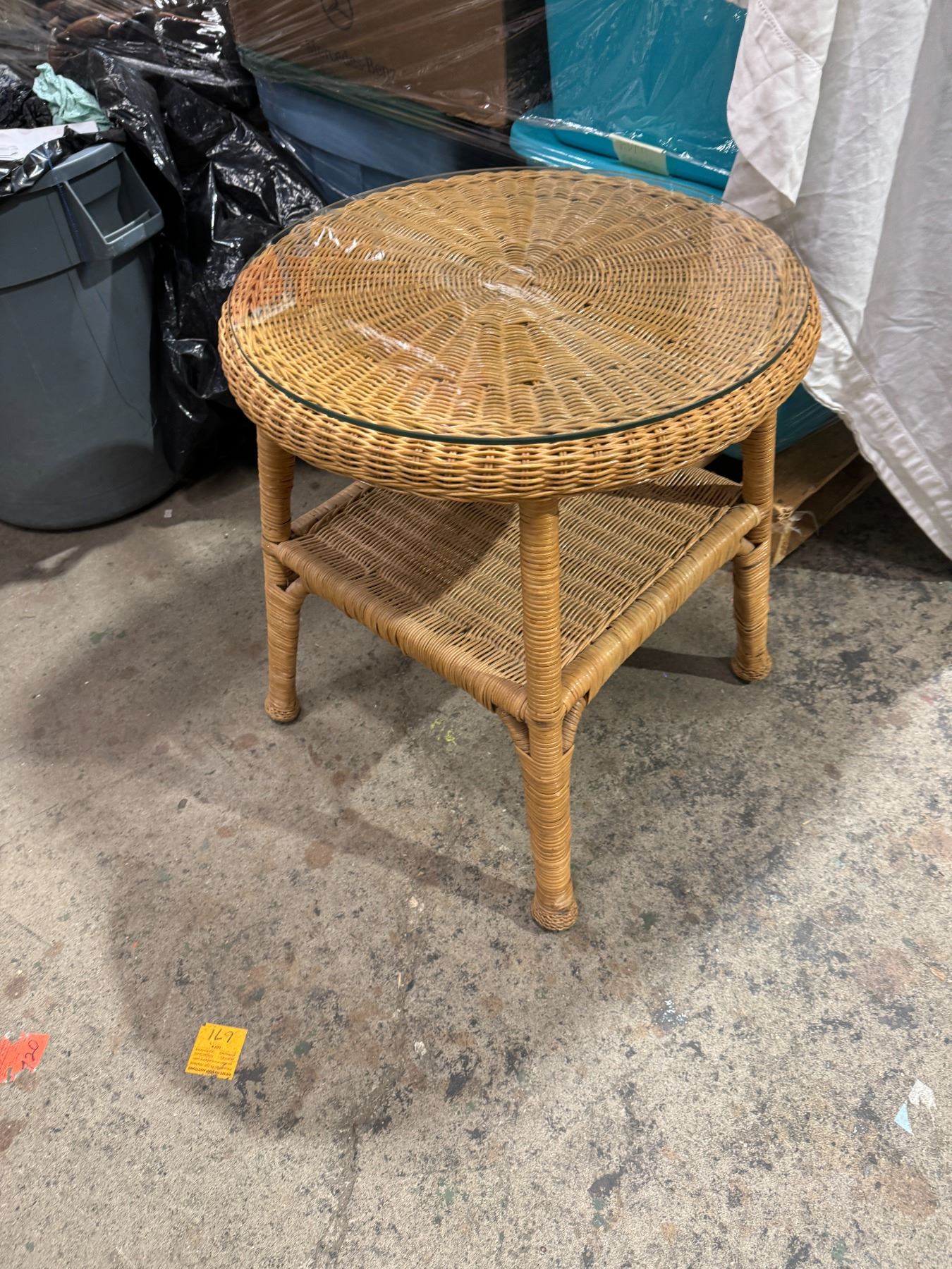 Wicker side table