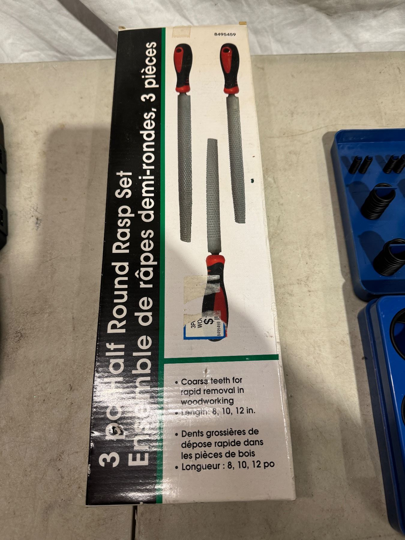 Three-piece half round rasp set