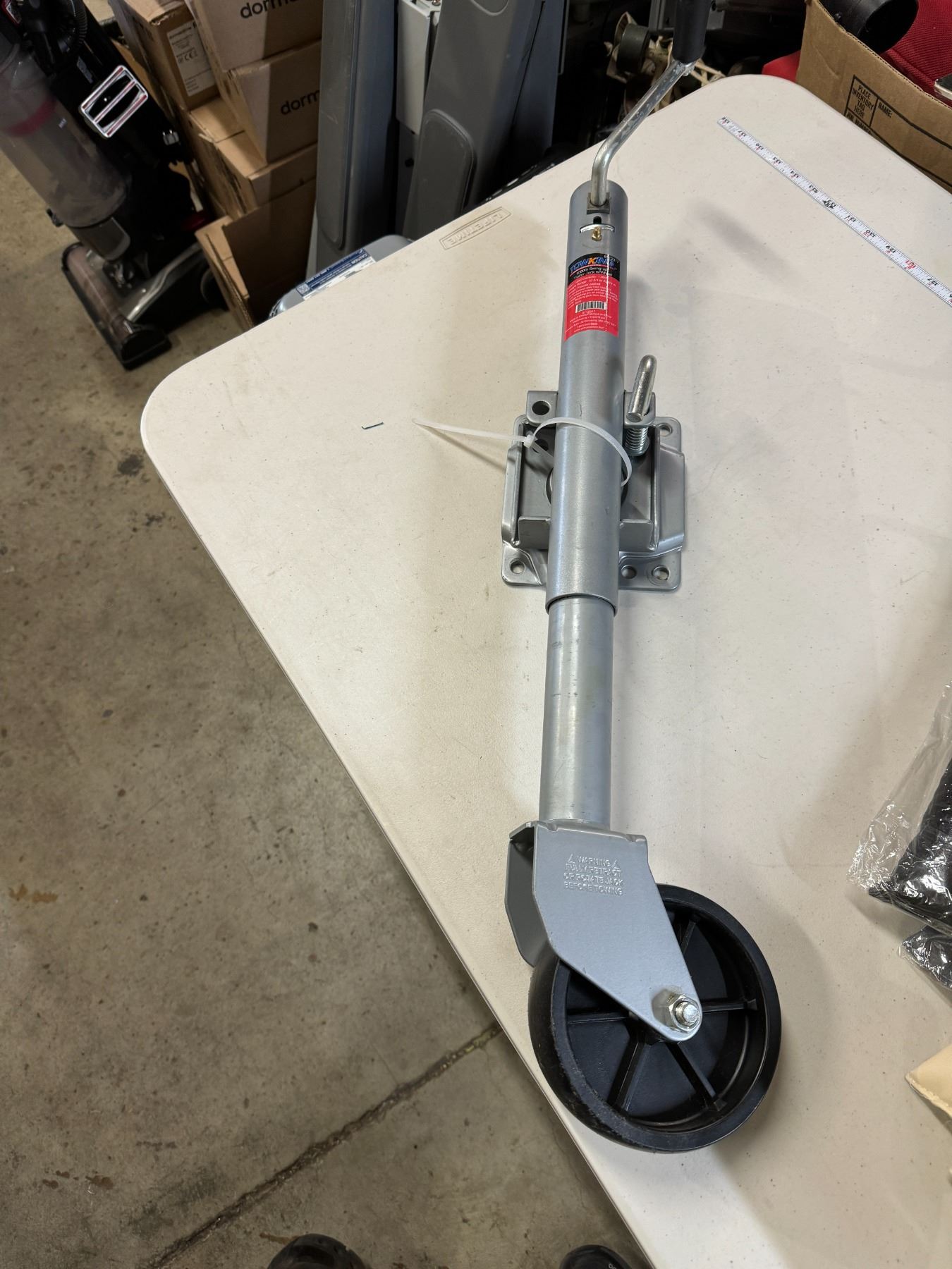 Towing , thousand pound swing up trailer jack with wheel