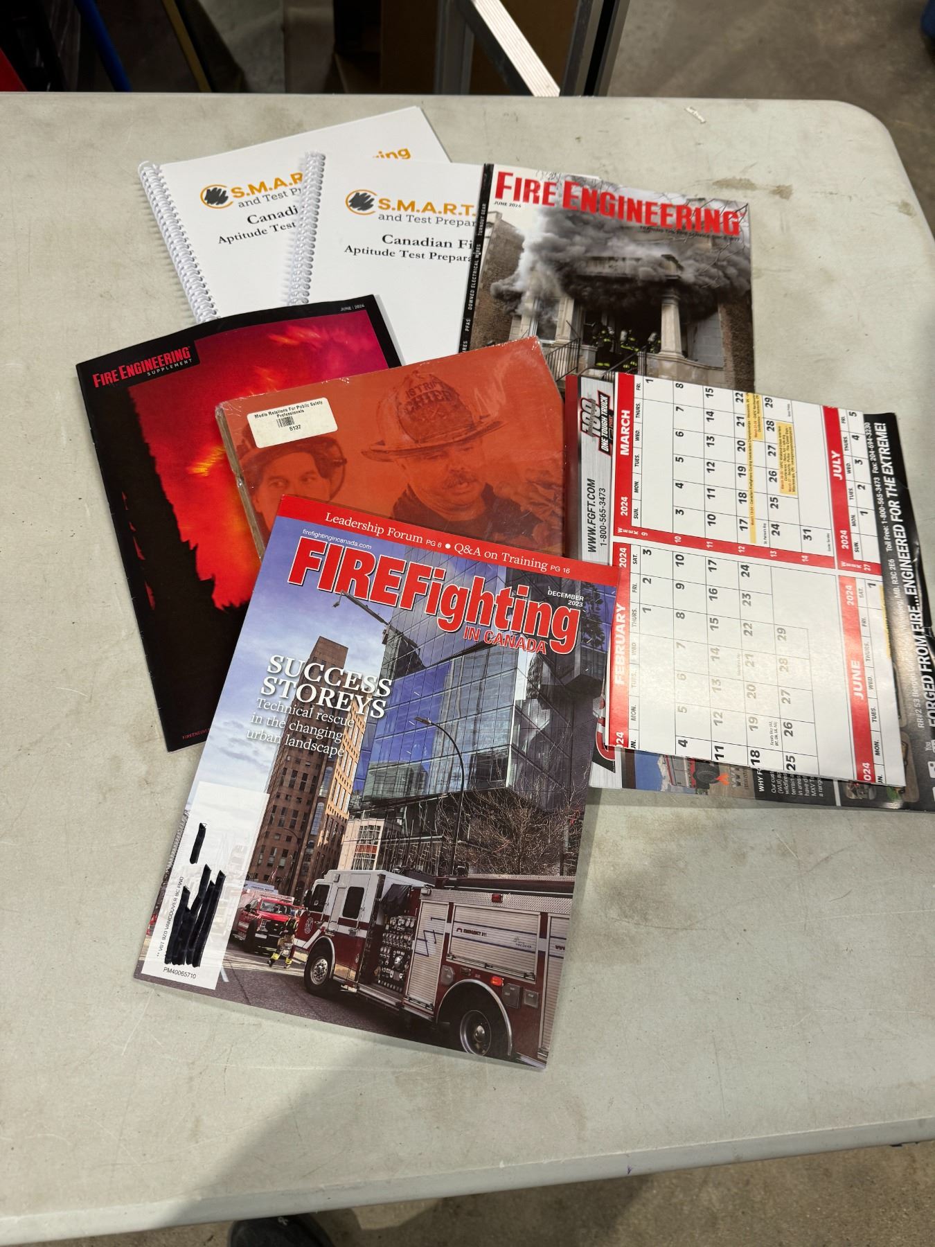 Firefighter magazines, books, etc.