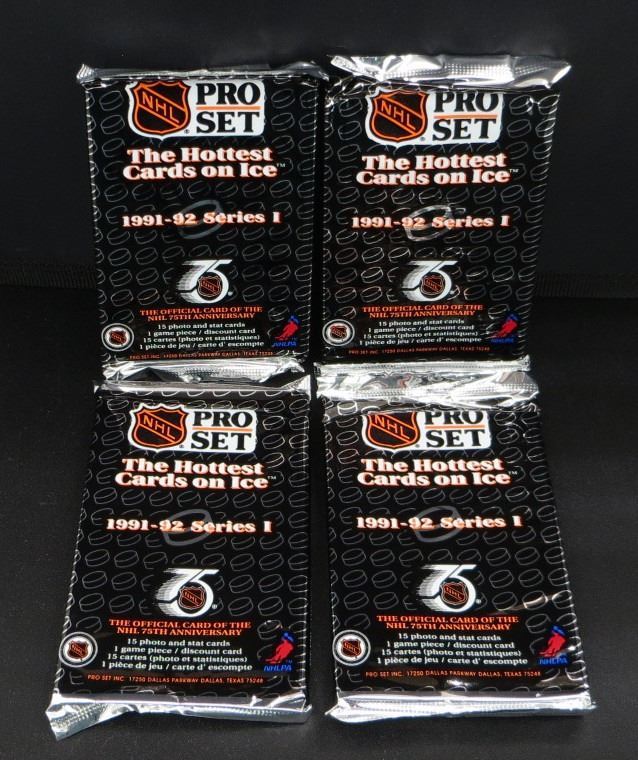 4 Sealed Packs Of 1991-92 Pro Set Hockey Cards 15 Cards Per Pack