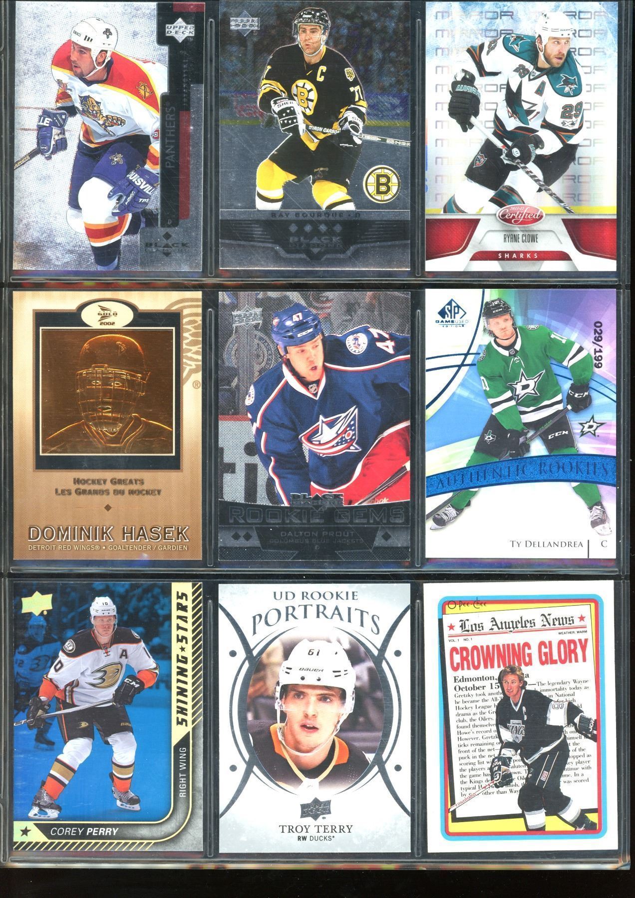 9 NHL Rookie & Insert Hockey Cards Various Teams
