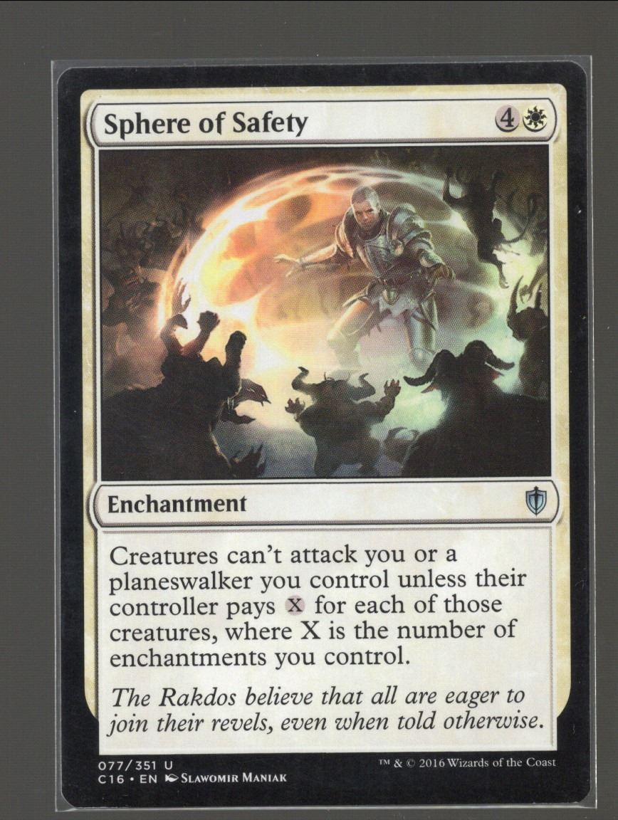 Magic the Gathering Sphere of Safety Commander 2016