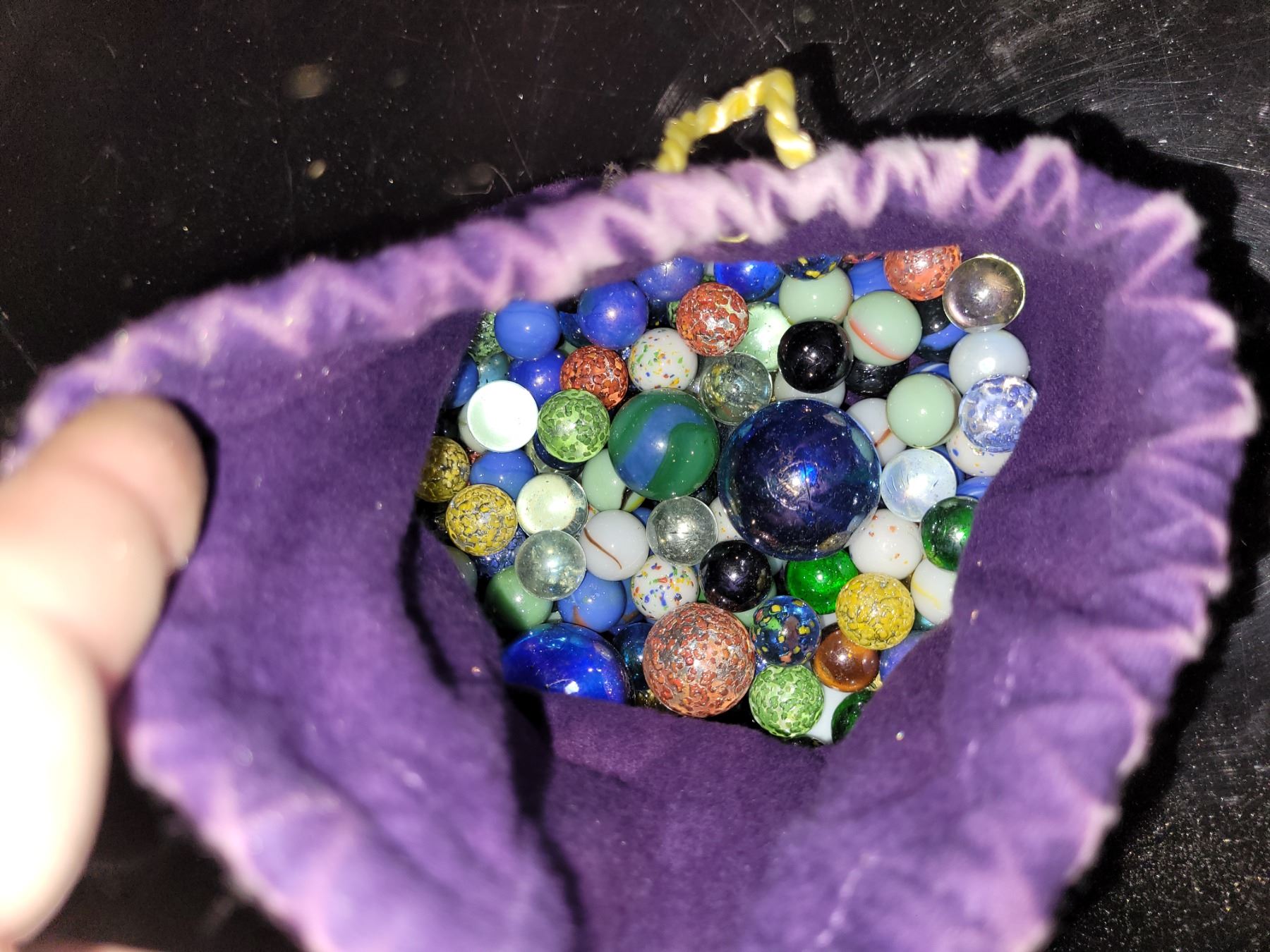 Crown Royal Purple Bag with Vintage/Estate Marbles