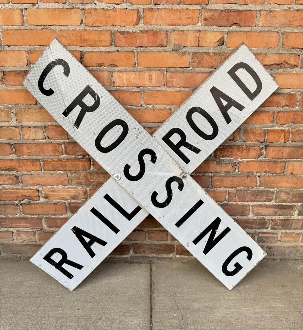 Montana Railroad Crossing Metal Sign Crossbuck