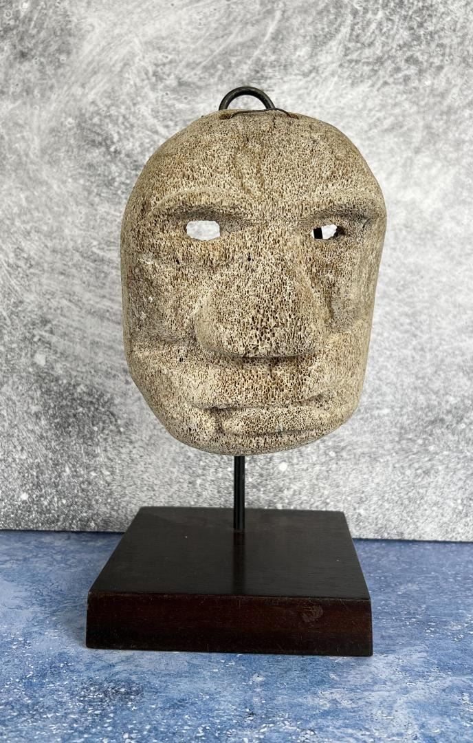 Antique Inuit Eskimo Whale Bone Mask