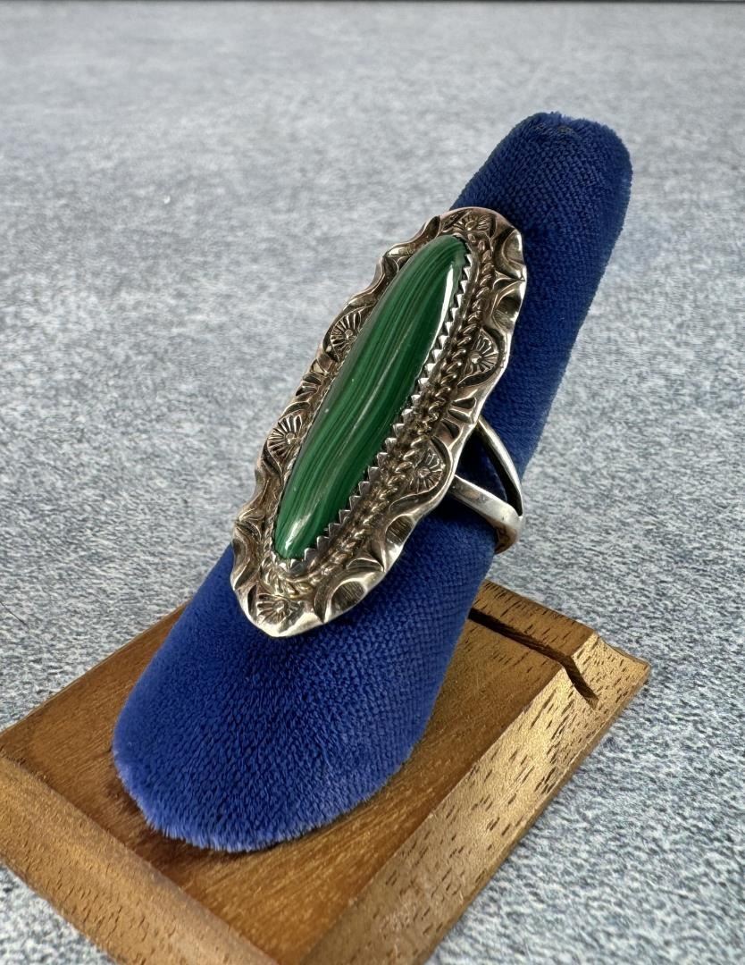 Richard Begay Navajo Sterling Malachite Ring