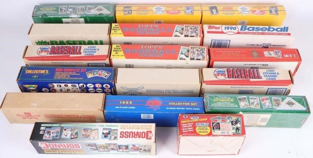 ASSORTED COMPLETE BASEBALL CARD SETS - (17)