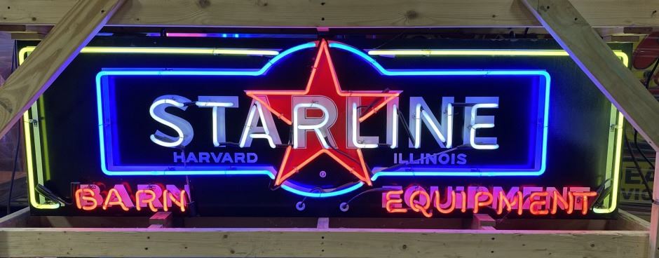 Starline Neon Over Porcelain Sign