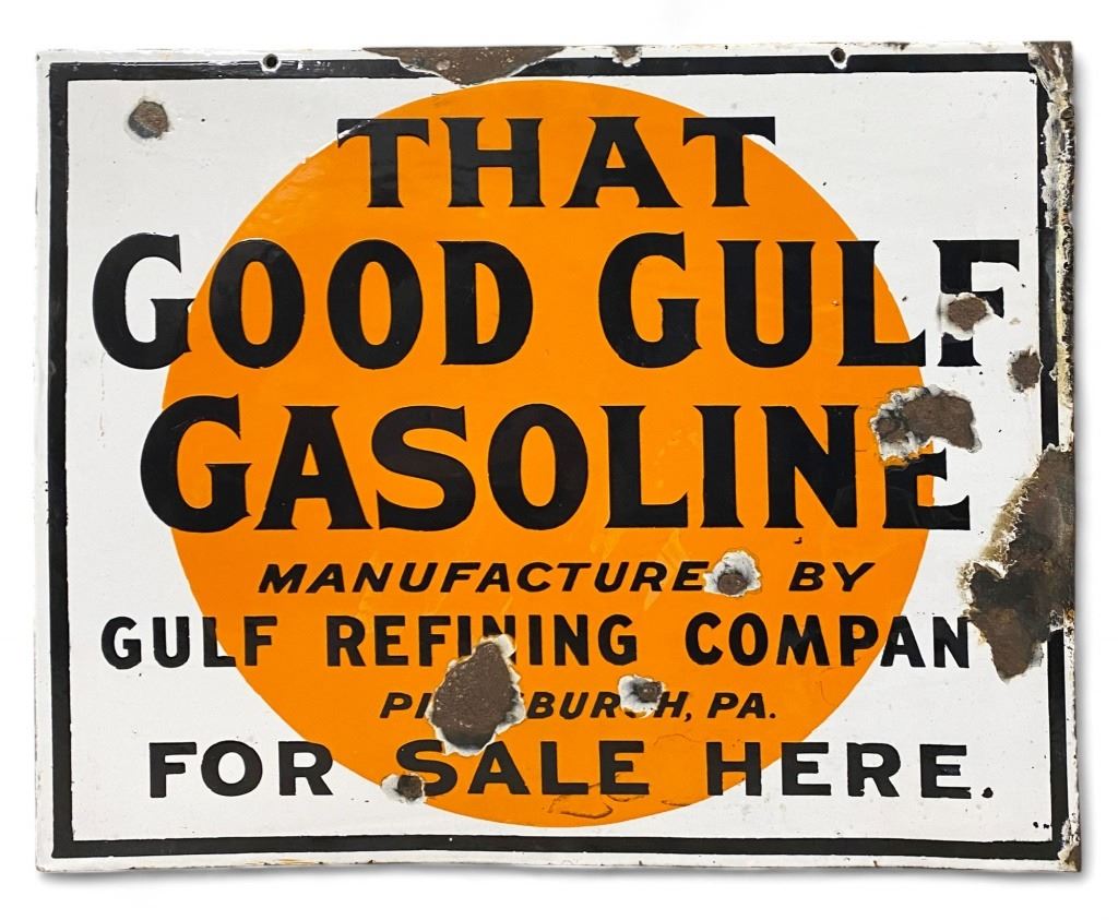 Good Gulf Gasoline Porcelain Sign