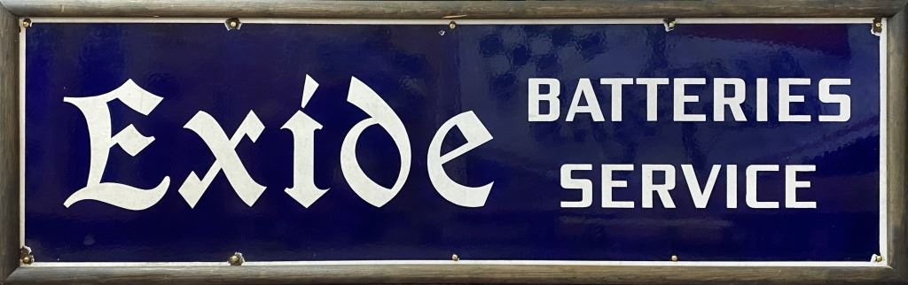 Exide Batteries & Service Porcelain Sign