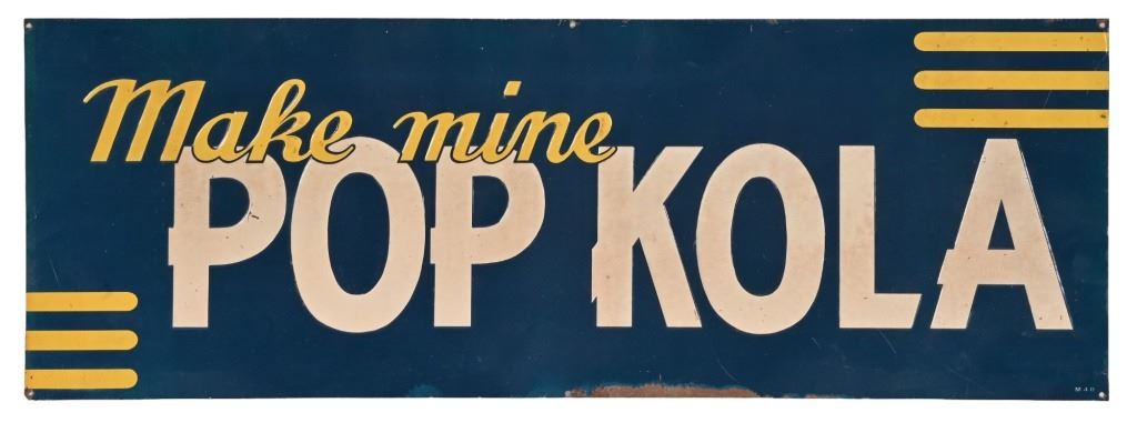 Pop Kola Soda Tin Advertising Sign