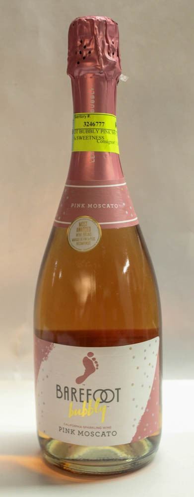 BAREFOOT BUBBLY PINK MOSCATO 750ML 8% SWEETNESS
