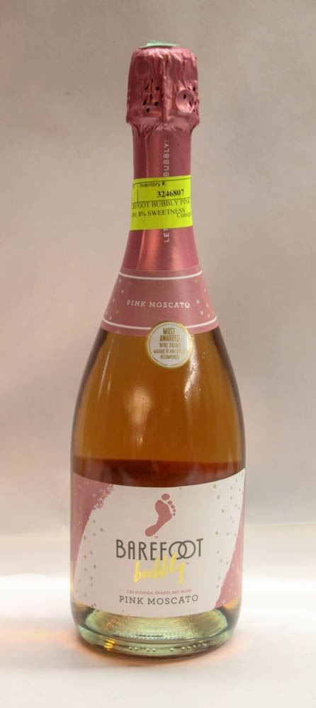 BAREFOOT BUBBLY PINK MOSCATO 750ML 8% SWEETNESS