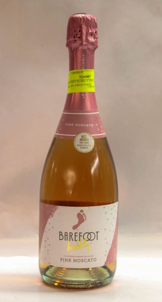 BAREFOOT BUBBLY PINK MOSCATO 750ML 8% SWEETNESS