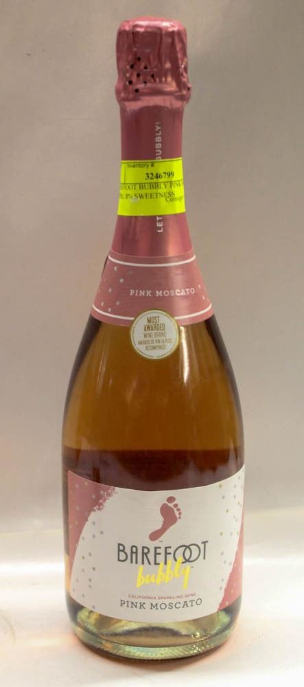 BAREFOOT BUBBLY PINK MOSCATO 750ML 8% SWEETNESS