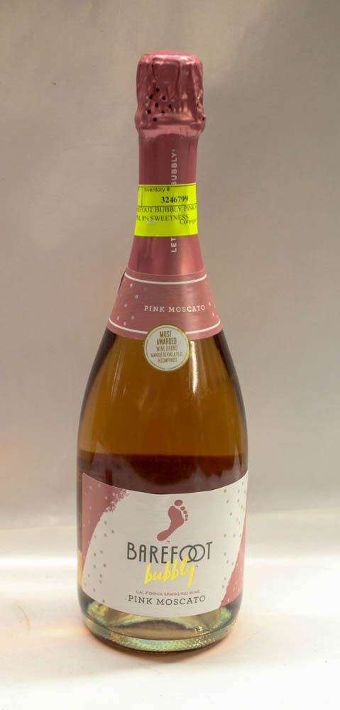 BAREFOOT BUBBLY PINK MOSCATO 750ML 8% SWEETNESS
