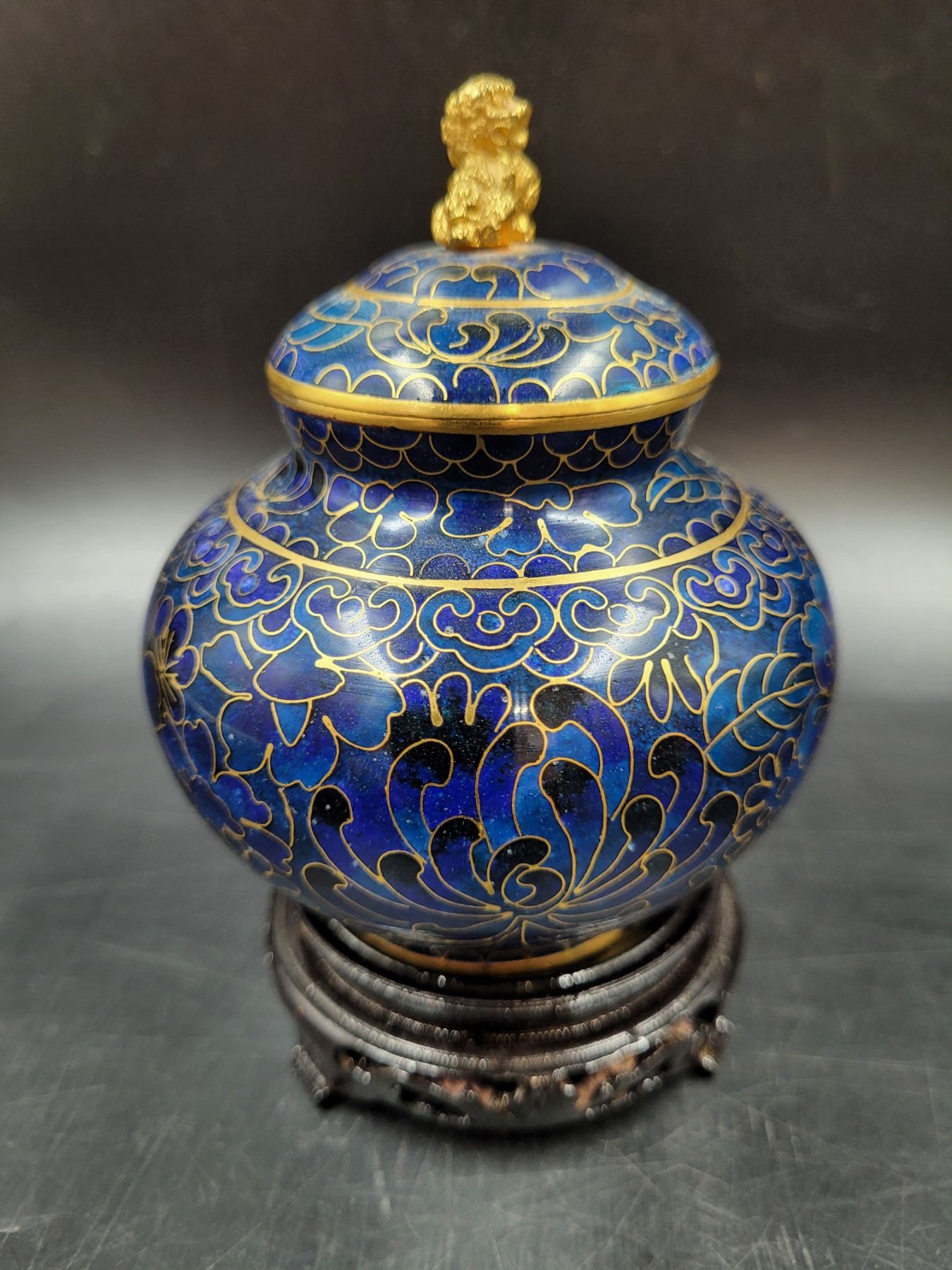 Vintage Blue Cloisonne Vase