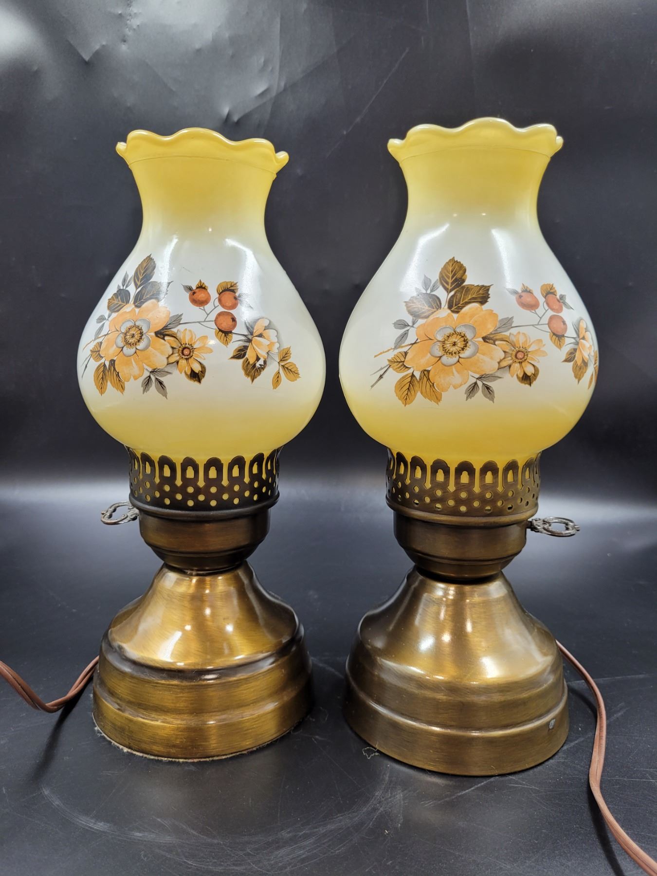 Vintage Floral Vintage Hurricane Lamps