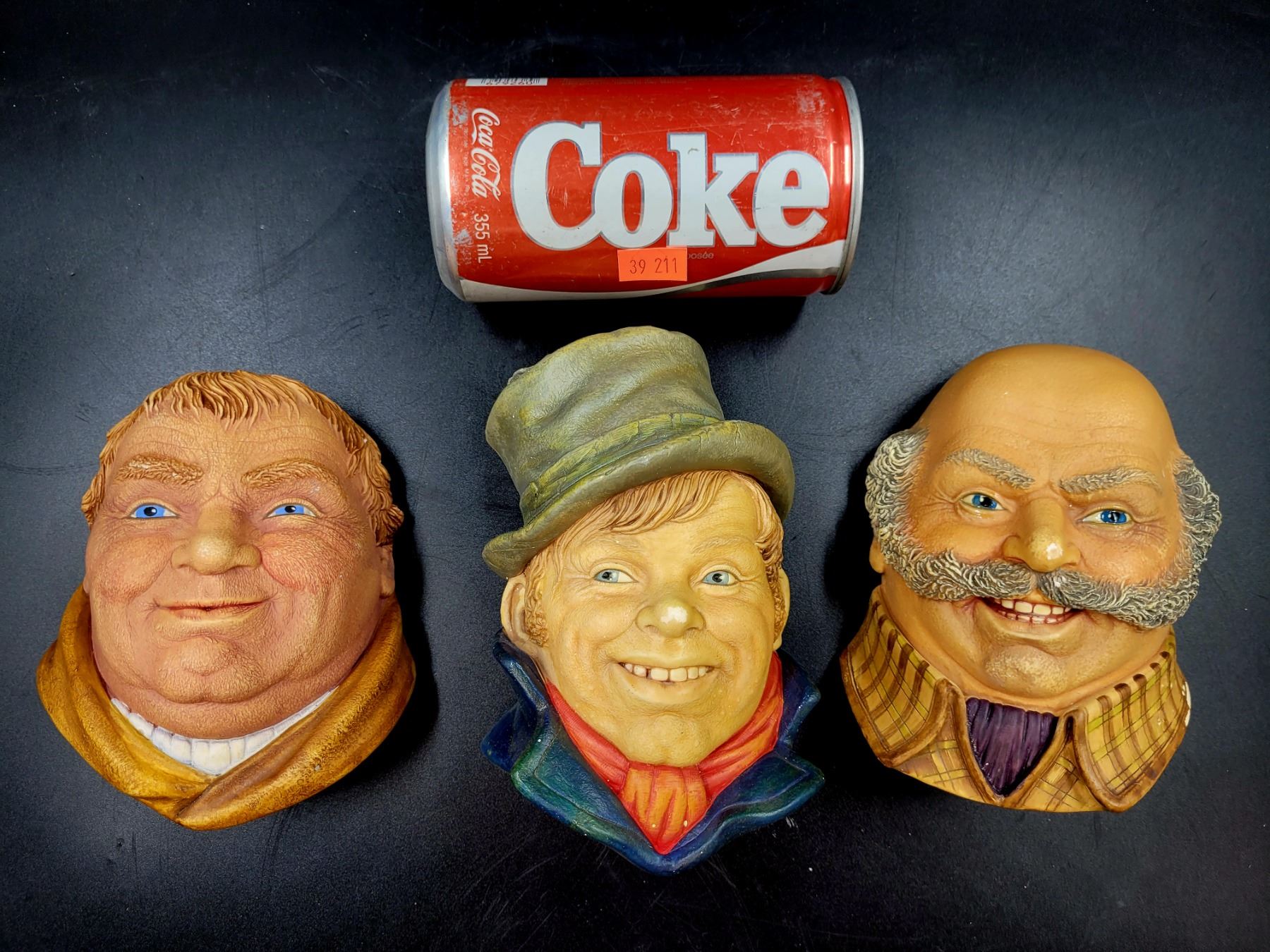 Vintage Chalkware Heads Made In England